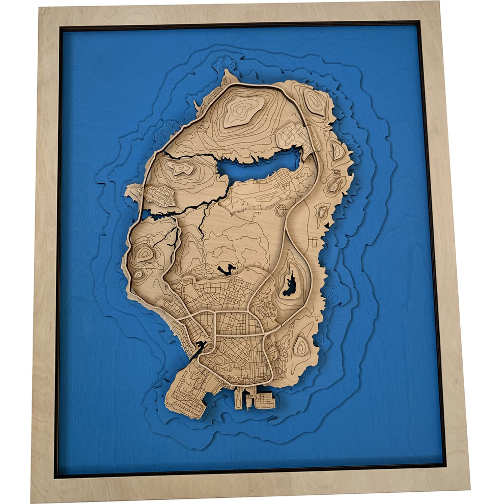Wooden Map for GTA - Los Santos Gamers | Must-have gaming wall sculptu ...